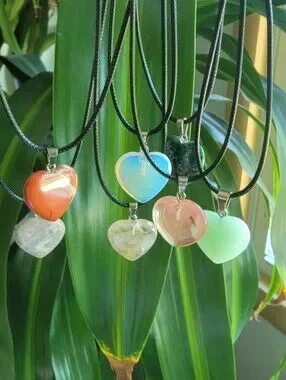 handcrafted | Jewelry | Handcrafted Set Of 7 Multistone Heart Pendant ...